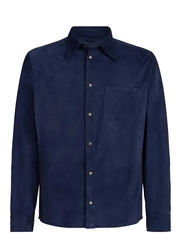 Brunello Cucinelli Suede Shirt - Blue