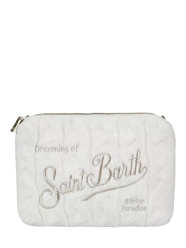 MC2 SAINT BARTH Cable-knit Clutch Bag - White