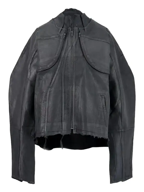 Ottolinger Glazed-effect Denim Zip-up Jacket - Black