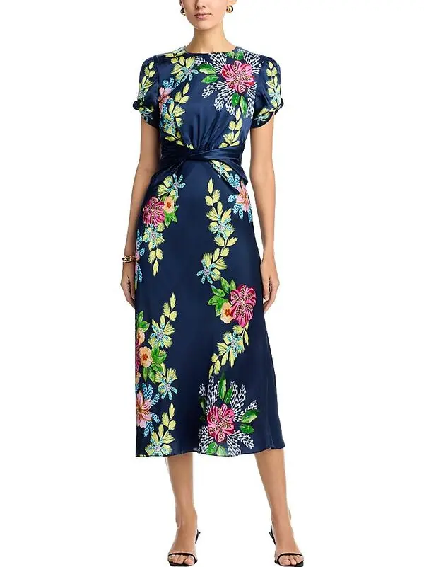 Saloni Gwen-c Midi Dress - Hosta Trellis