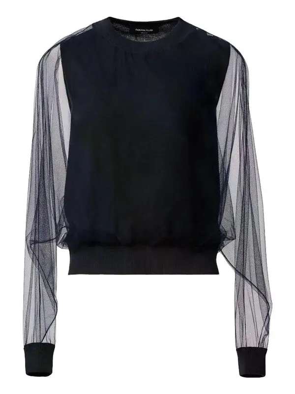 Fabiana Filippi Sheer-sleeve Blouse - Blue
