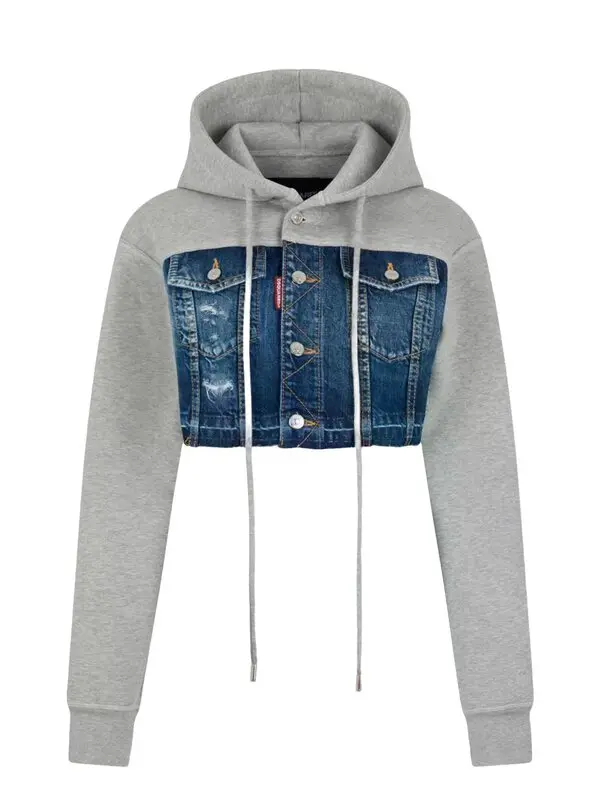 Dsquared2 Long-sleeve Ripped Hoodie - Grey