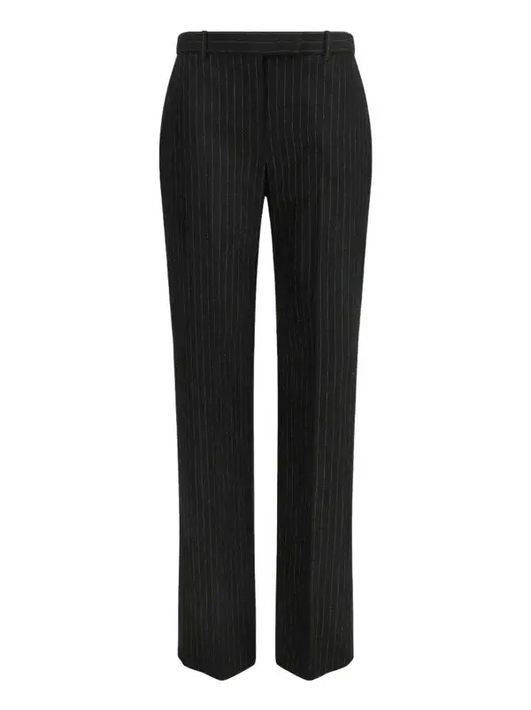 Alexander McQueen Pinstripe Print Tailored Trousers - Black