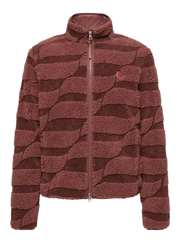Moncler Teddy Jacquard Zip-up Sweatshirt - Brown