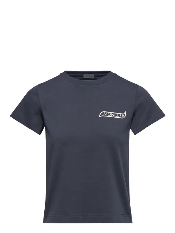 Moncler Logo Cotton T-shirt - Blue