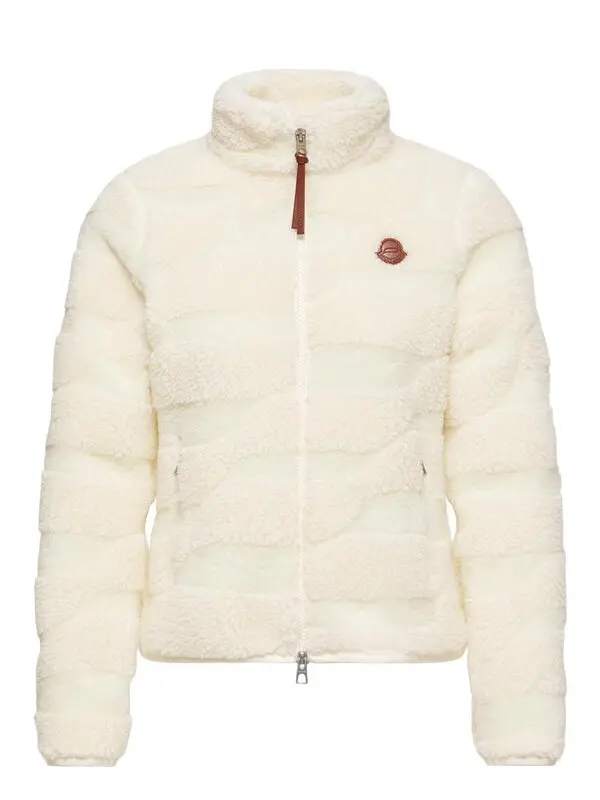 Moncler Teddy Jacquard Padded Zip-up Cardigan - White
