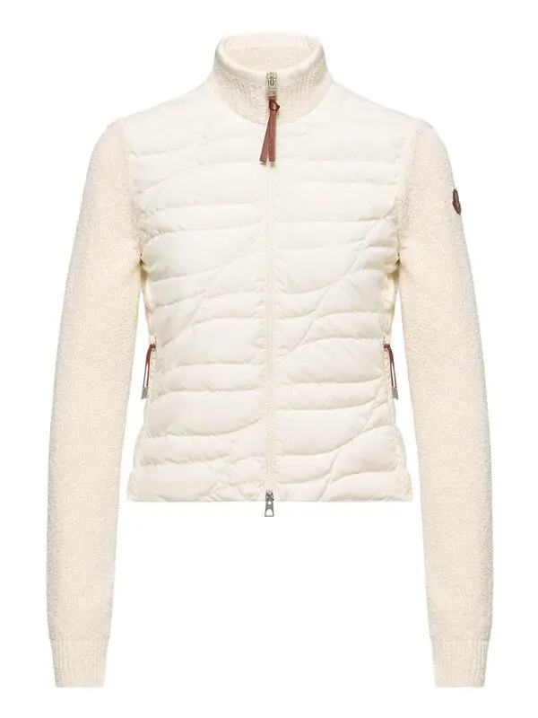 Moncler Cotton-blend Zip-up Cardigan - White