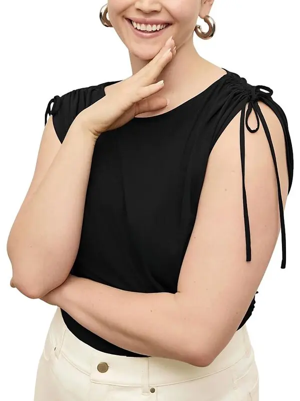M.M.LAFLEUR Dotty Light Jersey Top - Black