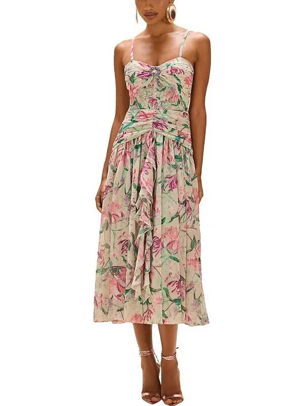 PatBO Honey Flower Midi Dress - Green
