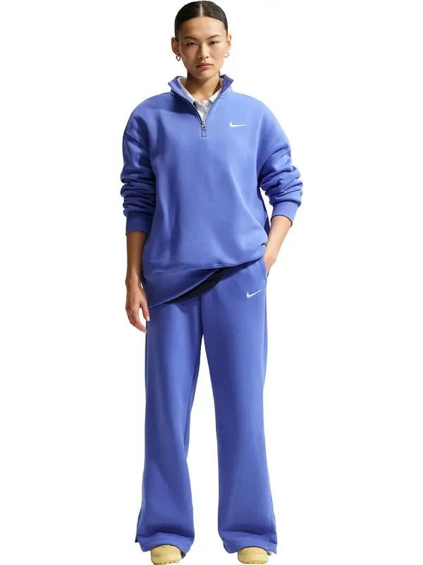 Nike Sportswear Phoenix Fleece High-waisted Wide-leg Pants - Blue