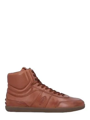 TOD'S Leather High-top Sneakers - Brown