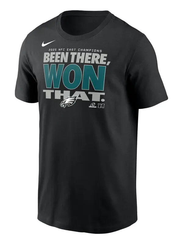 Nike Philadelphia Eagles 2025 Nfc East Champions Trophy Collection Nfl T-shirt - Black