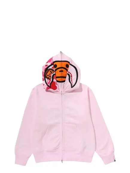 A BATHING APE Milo Shark Double Hoodie - Pink