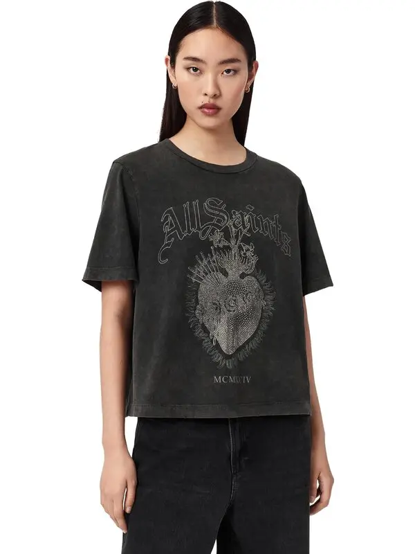 ALLSAINTS Sabbath Lisa Boxy T-shirt - Black