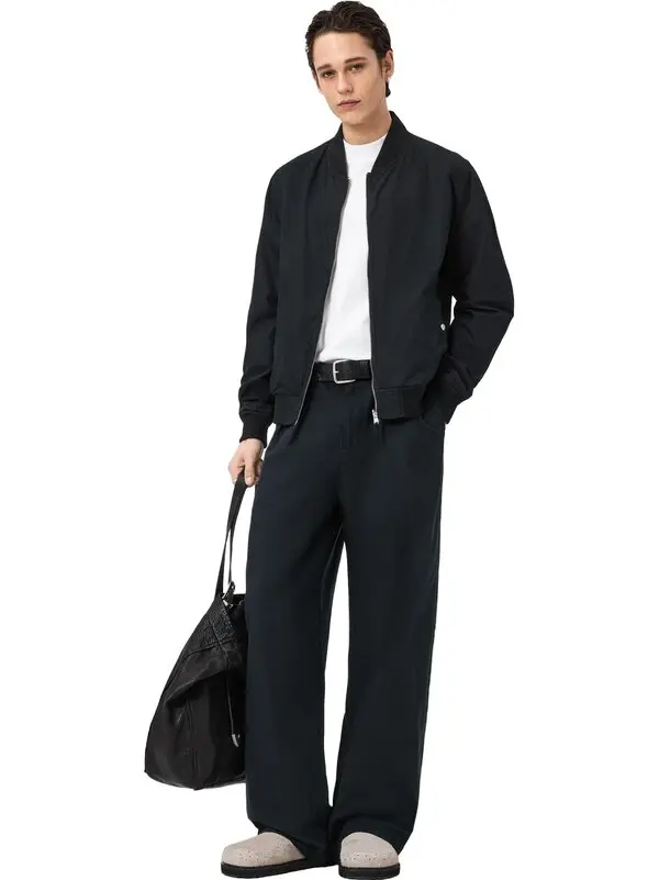 ALLSAINTS Conway Wide Leg Pleated Trousers - Blue