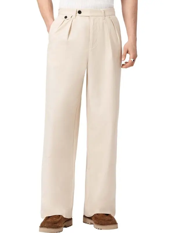 ALLSAINTS Conway Wide Leg Pleated Trousers - Sandshell Taupe