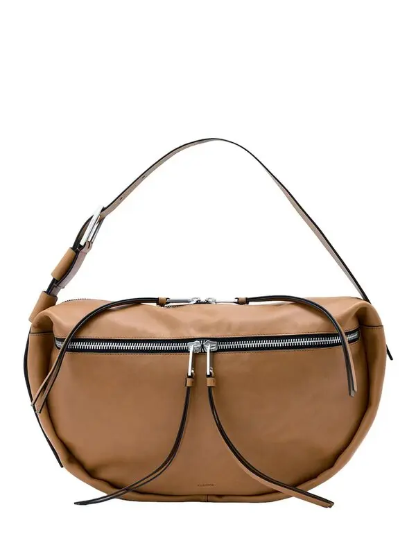 ALLSAINTS Noemie Leather Shoulder Bag - Toffee Brown