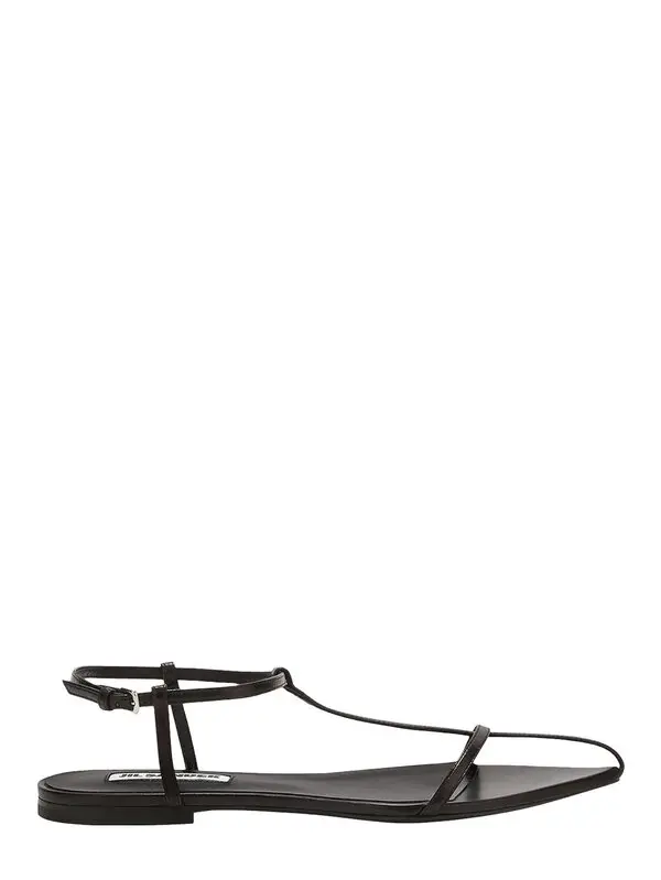 JIL SANDER Leather Strappy Sandals - Black