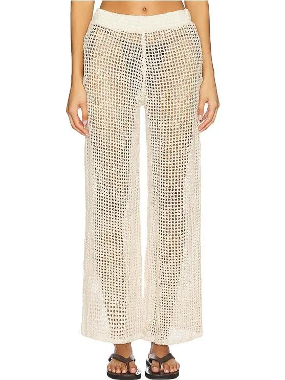 MAAJI Coastal Knit Nellie Wide Leg Pants - Open White