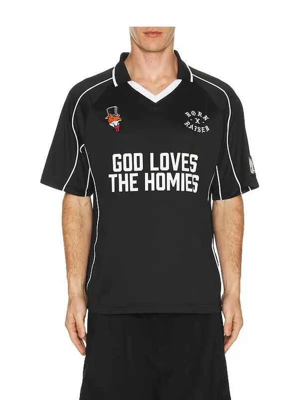 BORN X RAISED God Loves The Homies Jersey - Black