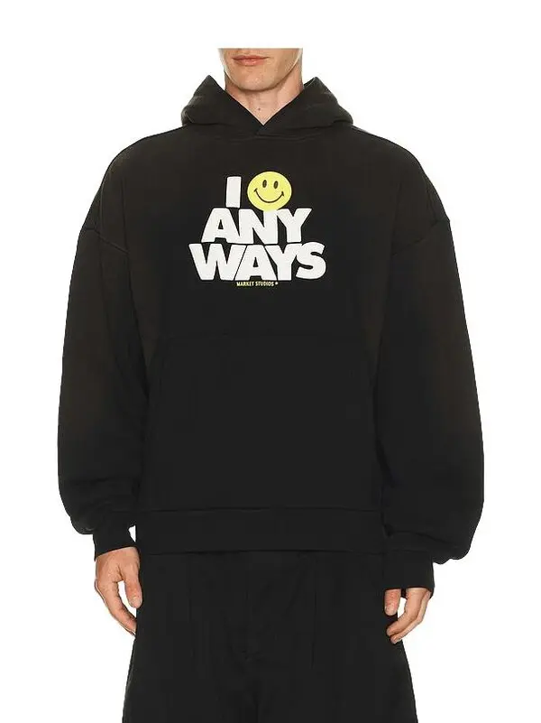 MARKET Smiley Smile Always Hoodie - Pirate Black