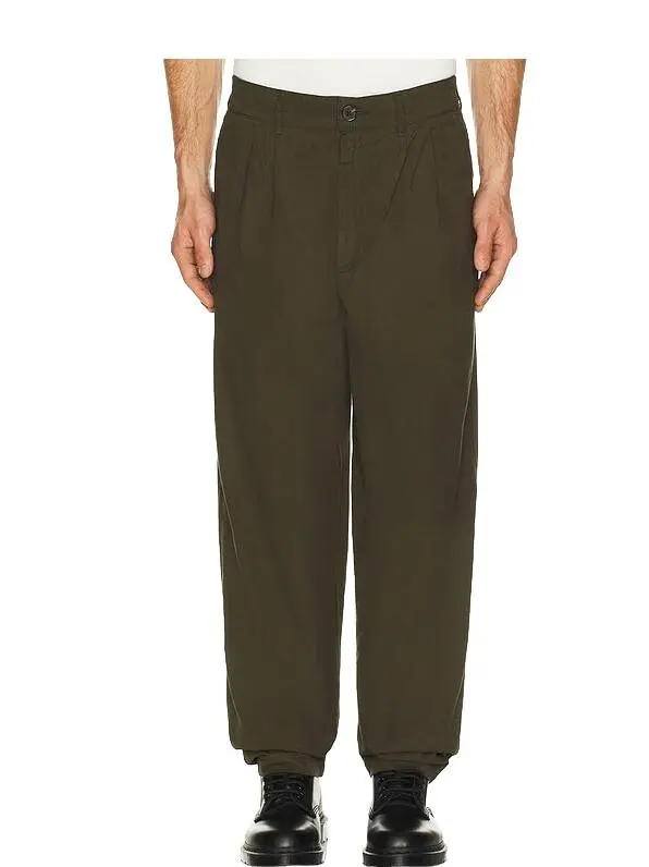 Barbour Relaxed Fit Poplin Trousers - Olive