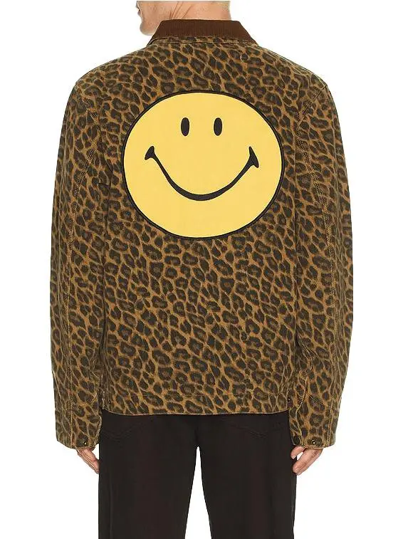 MARKET Smiley La Work Jacket - Leopard Print & Brown