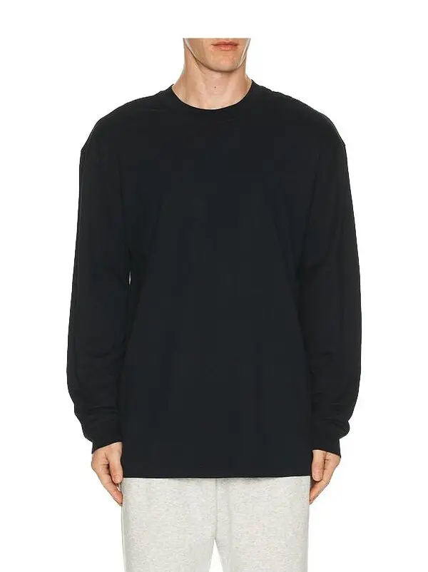 SKIMS Heavyweight Cotton Long Sleeve T-shirt In Black - Obsidian