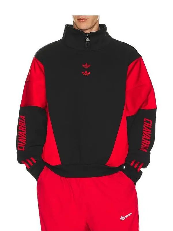 Adidas Originals By Alexander Wang X Willy Chavarria Watsonville Mockneck Sweater - Black & Red