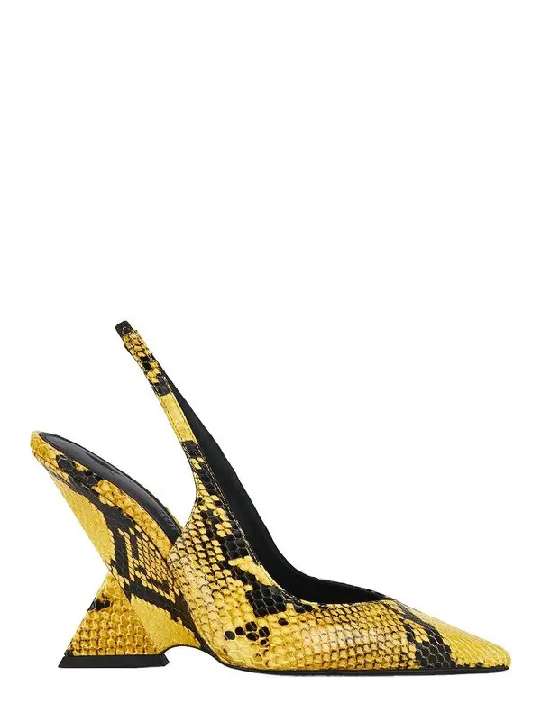 Attico Cheope 105mm Slingback Heel - Yellow & Black