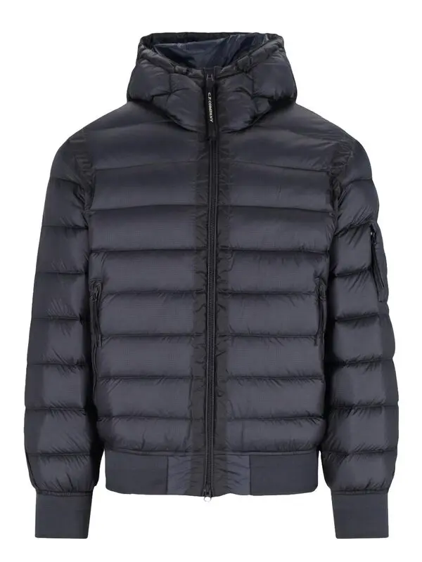 C.P. COMPANY Logo Padded Down Jacket - Blue