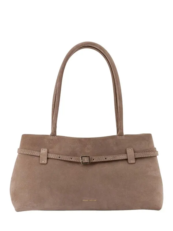 Manu Atelier East West Le Cambon Suede Shoulder Bag - Beige