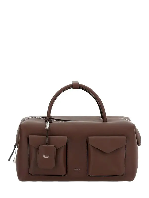 Max Mara Holdall Cargo Leather Handbag - Brown
