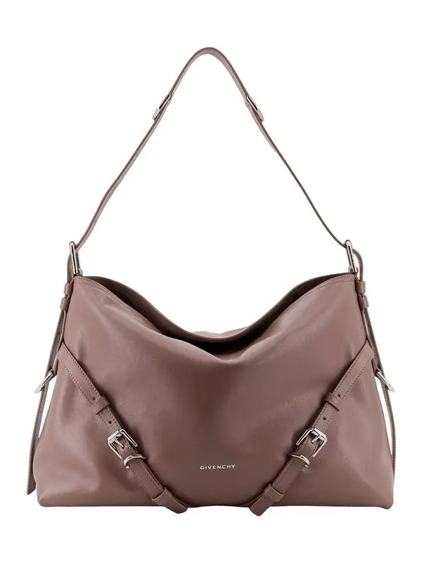Givenchy Voyou Medium Leather Crossbody Bag - Beige
