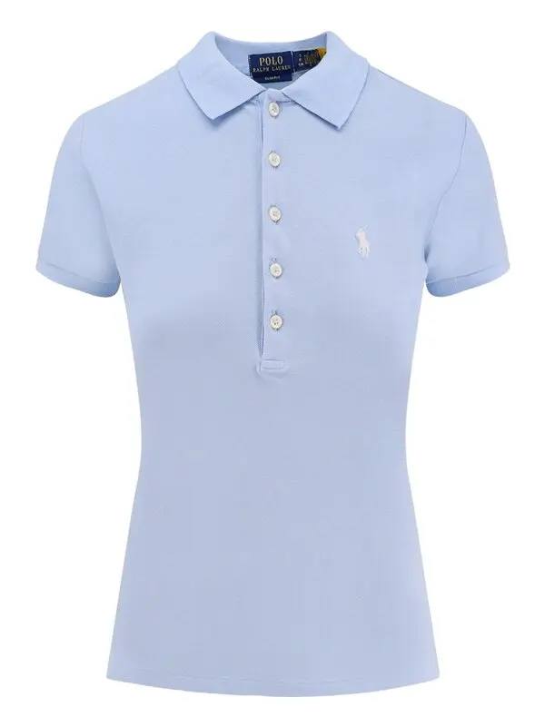Polo Ralph Lauren Cotton Blend Polo With Logo - Blue