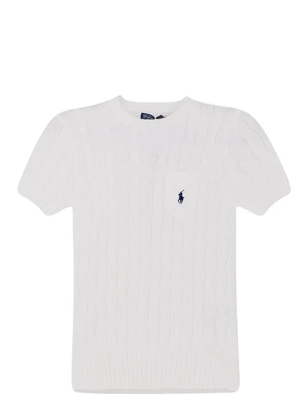 Polo Ralph Lauren Cotton Sweater With Embroidered Logo - White