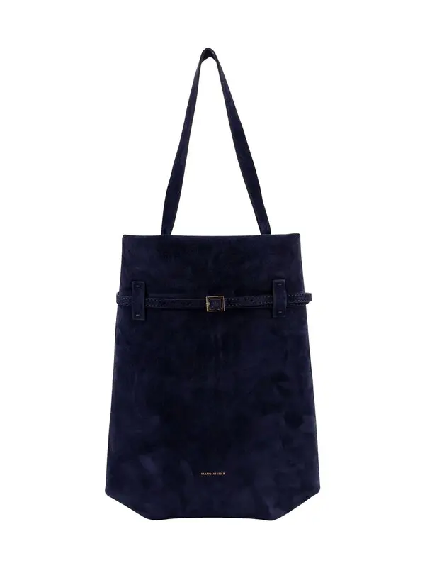 Manu Atelier Tote Du Jour Suede Shoulder Bag - Blue