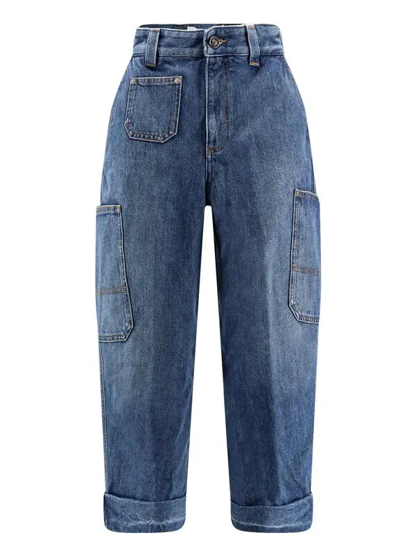 Givenchy High-waisted Jeans With Logo Embroidery - Blue