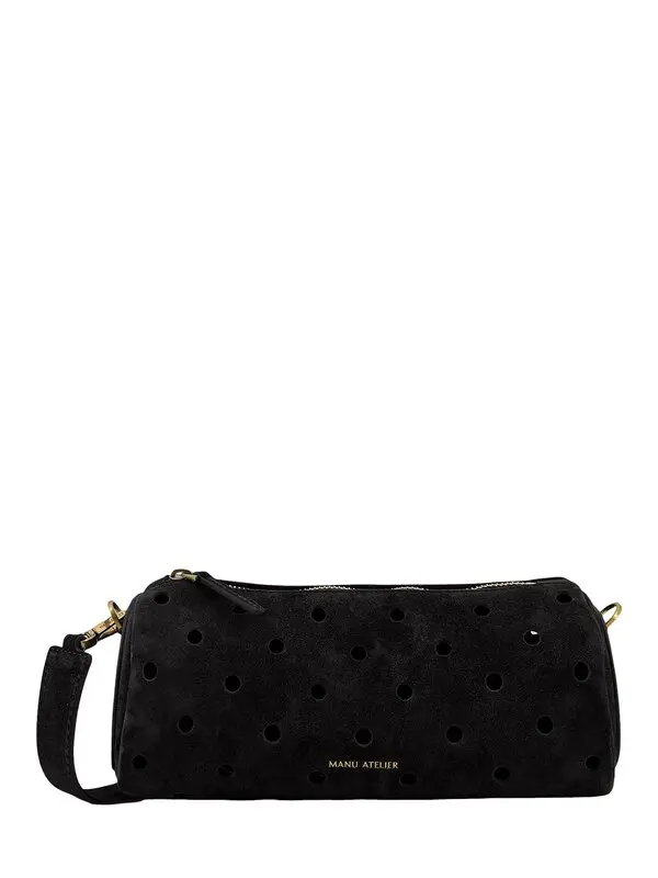 Manu Atelier Mini Cylinder Crossbody Bag - Black