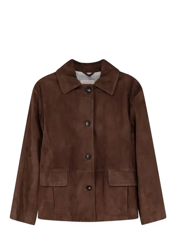 Max Mara Charme Suede Jacket - Brown