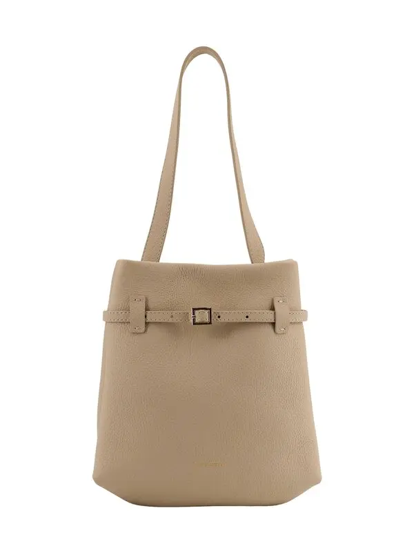 Manu Atelier Mini Tote Du Jour Leather Shoulder Bag - Beige