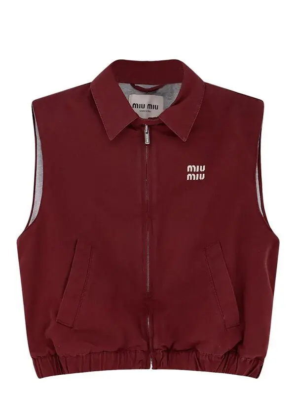 Miu Miu Sleeveless Cotton Jacket - Red