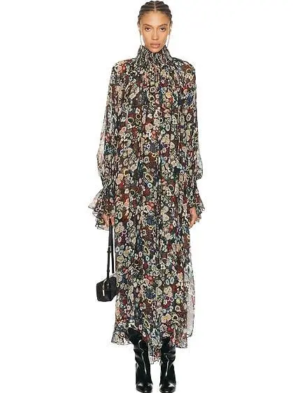 Khaite Edgar Maxi Dress - Black Multi