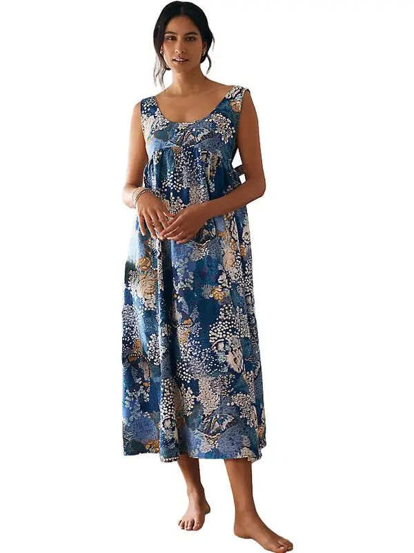LYREBIRD Midi Apron Dress - Blue