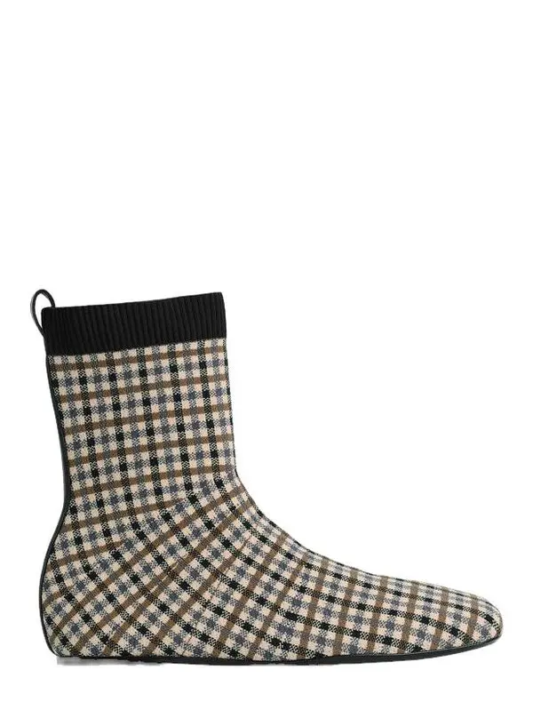 Cos Checked Knitted Sock Boots - Beige