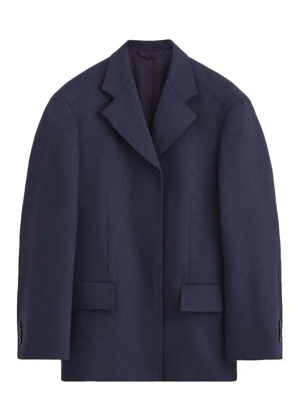 Cos Structured Wool-blend Blazer - Navy