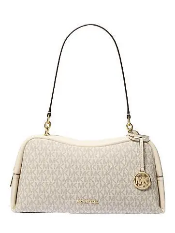 Michael Kors Cecily Medium Signature Logo Shoulder Bag - Natural