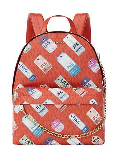 Michael Kors Slater Medium Printed Logo Backpack - Red