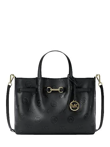 Michael Kors Debossed Logo Satchel - Black