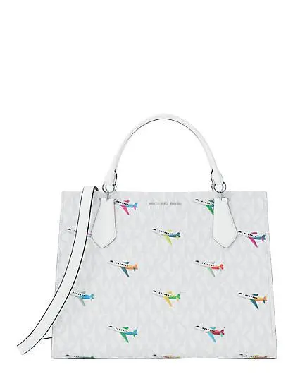 Michael Kors Marilyn Medium Printed Satchel - White